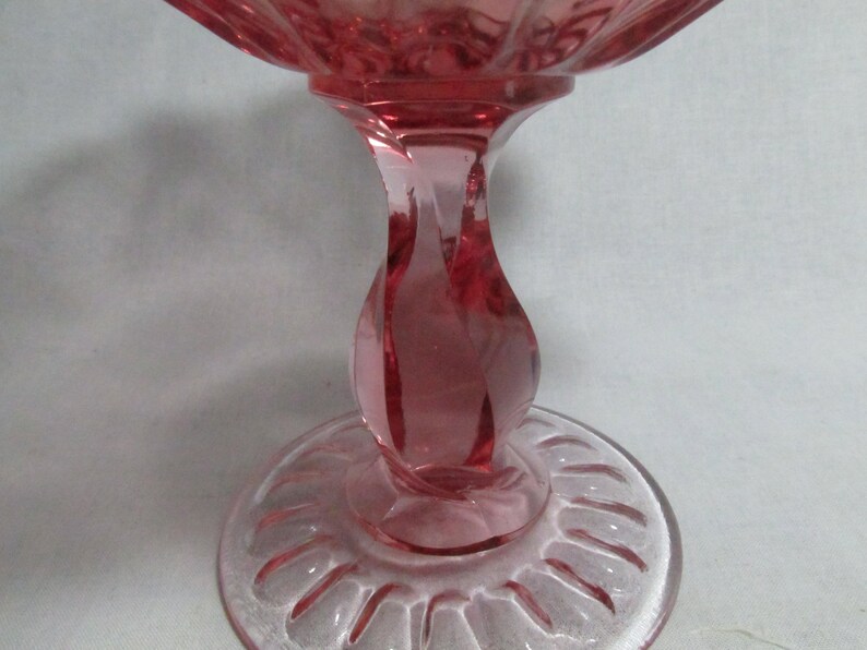 Fenton Colonial Pink Thumbprint Candy Compote | Etsy