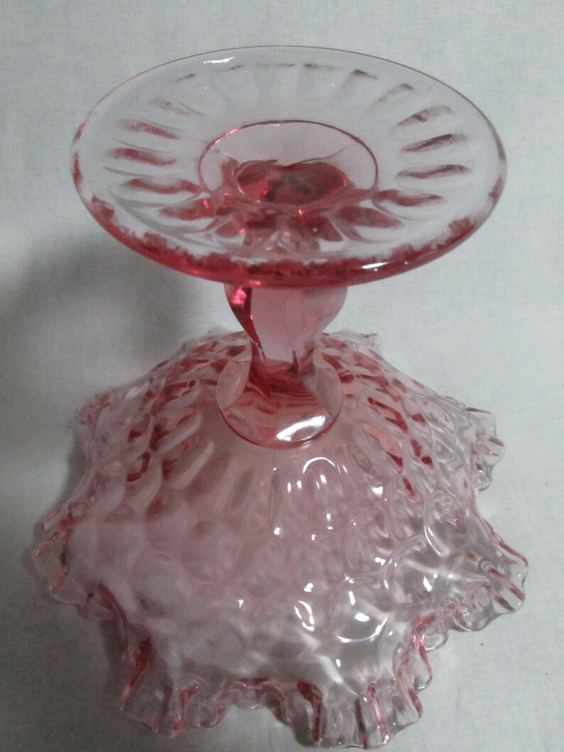 Fenton Colonial Pink Thumbprint Candy Compote | Etsy