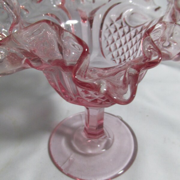 Fenton Pink Compote - Etsy
