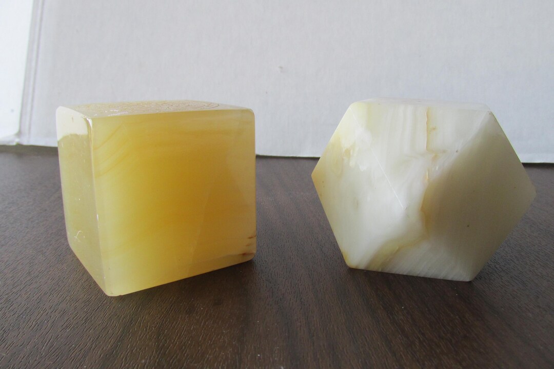 Mexican Onyx Stone Cubes Paperweights, Lot of 2 - Etsy