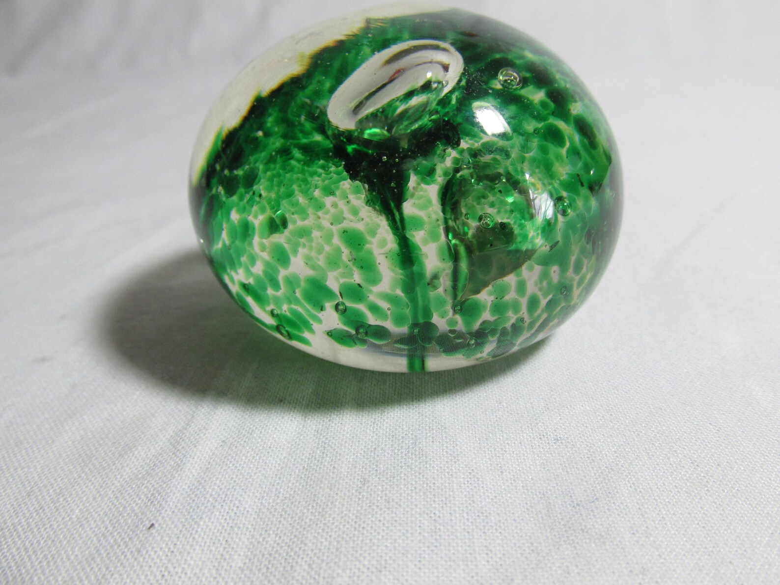 Kelley Green Paperweight 2 1/2 Inches Round Encased Bubble - Etsy