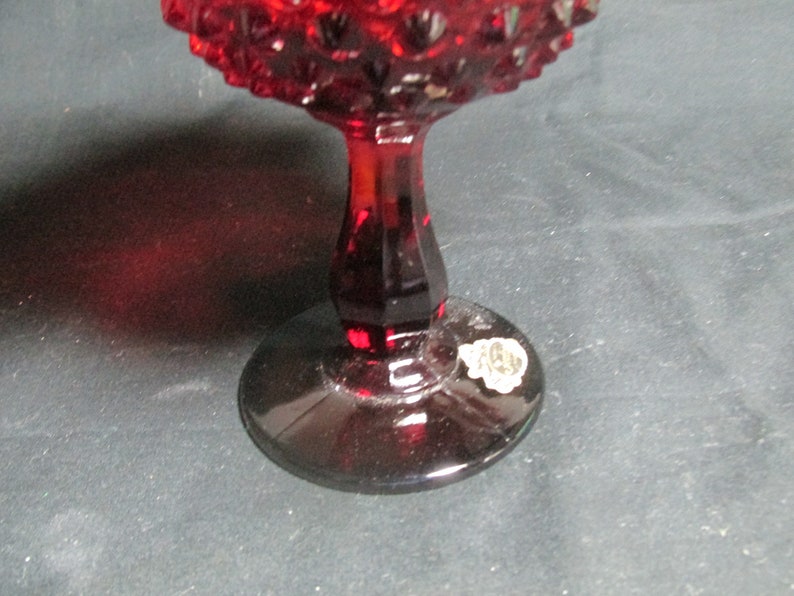 Fenton Ruby Red Hobnail Candy Compote With Ruffled Crimped - Etsy