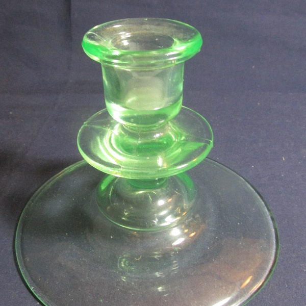 Green Depression Glass Candle Holder - Etsy