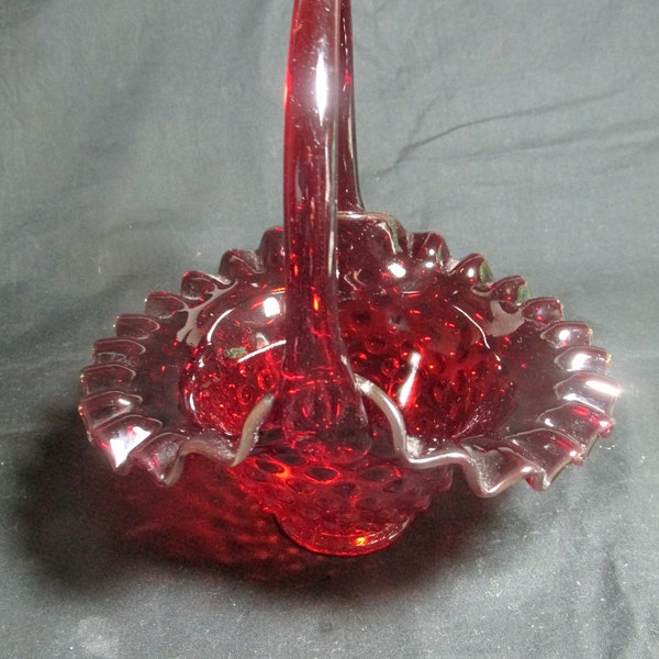 Red Glass Basket - Etsy
