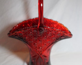 Red Glass Basket - Etsy