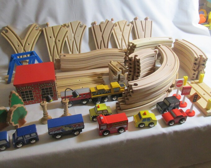 Wooden Toy Trains and Tracks - Etsy