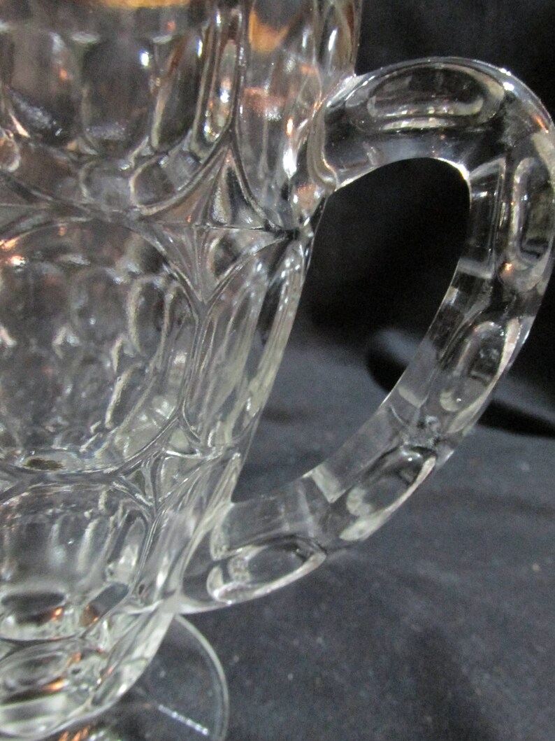 Jeannette Glass Thumbprint Pattern Heavy Pitcher With Gold - Etsy