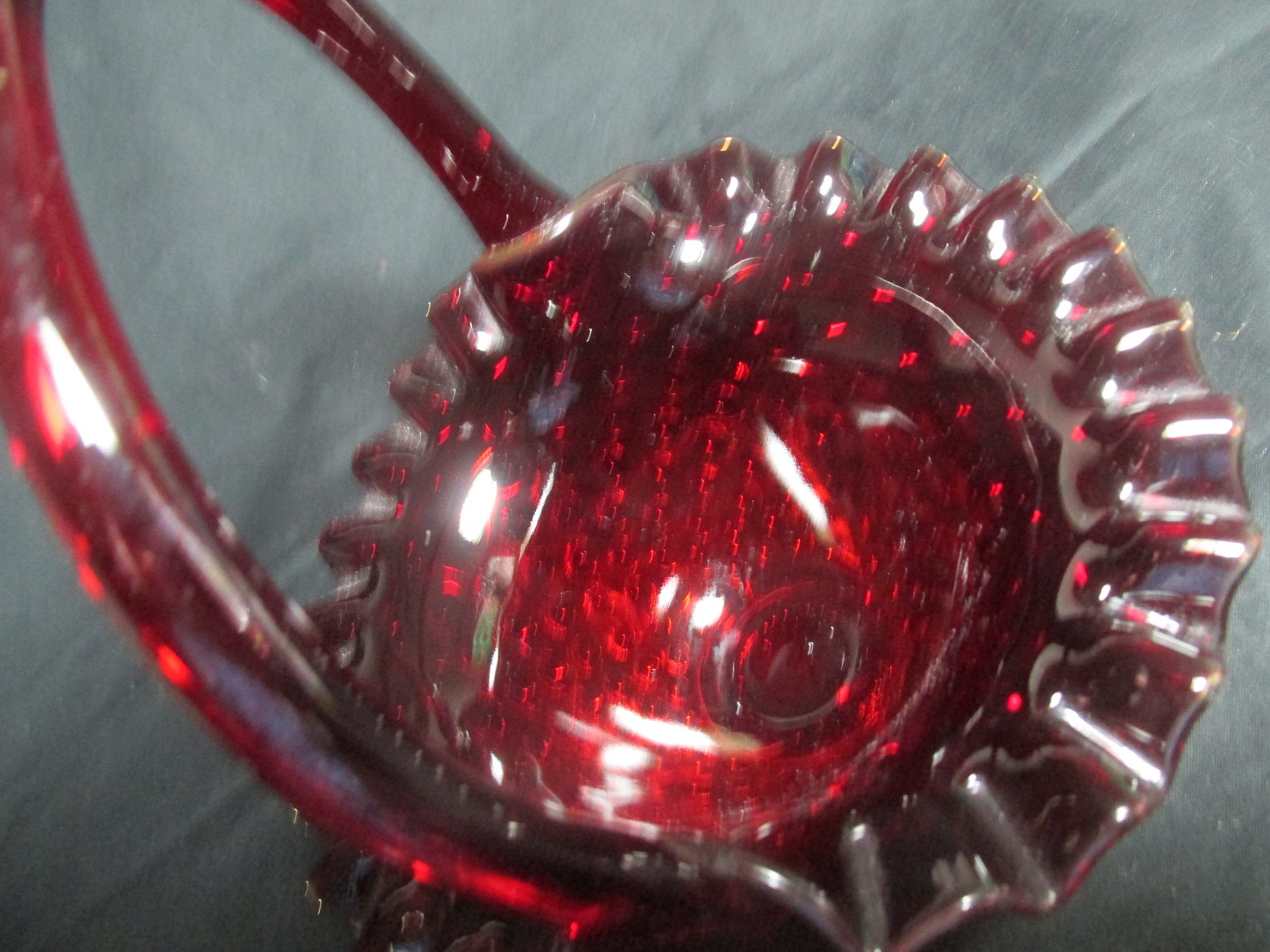 Fenton Ruby Red Hobnail Basket 1970s | Etsy