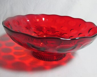 Red Glass Bowl | Etsy