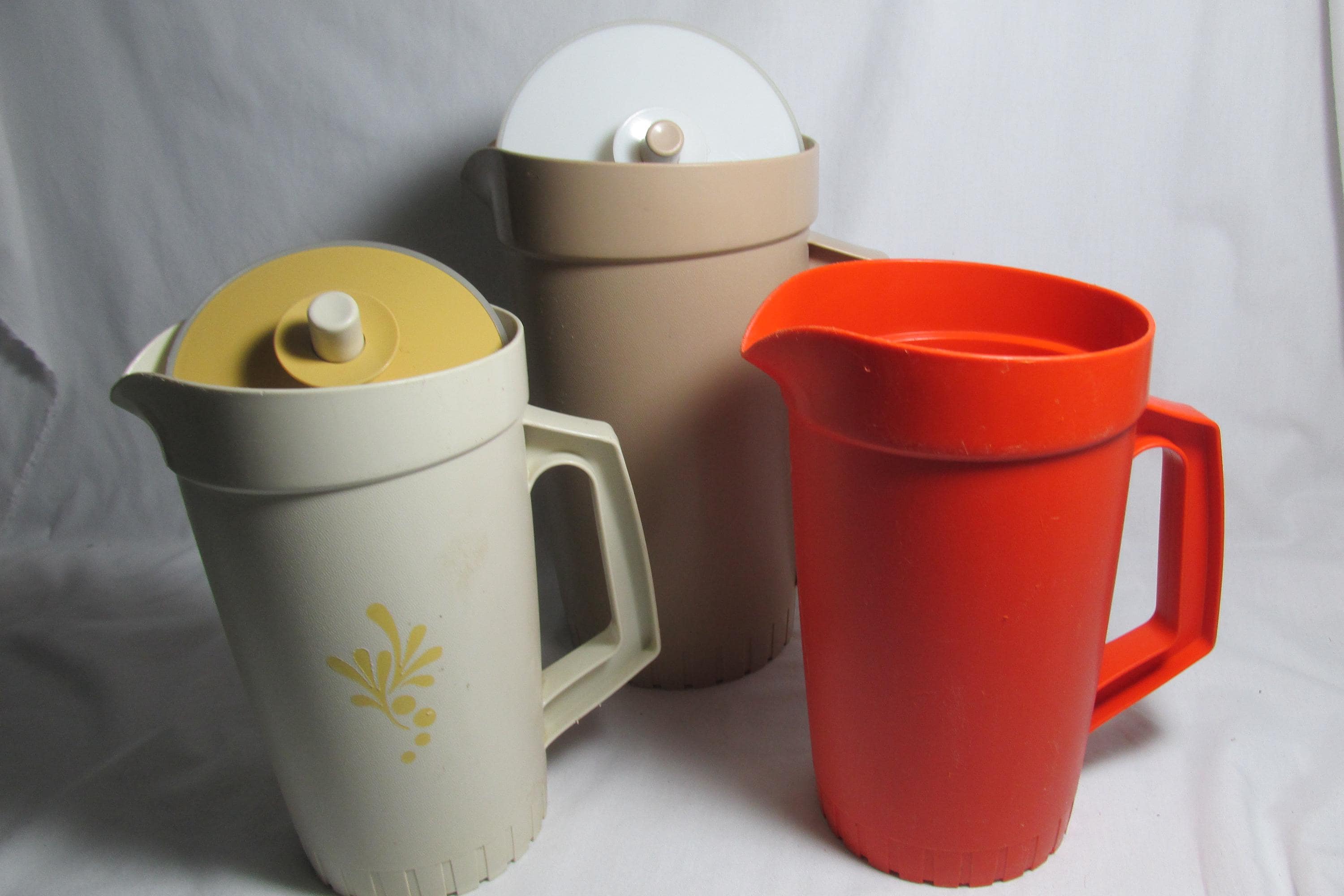 Tupperware Pitchers With Push Button Lids, 2 Pitchers: 1 --2 Qt, 2 ...