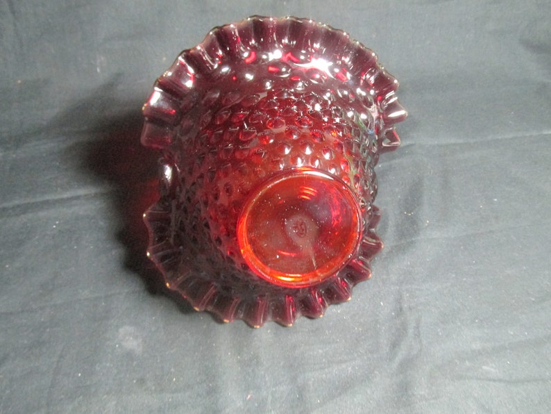 Fenton Ruby Red Hobnail Basket 1970s | Etsy