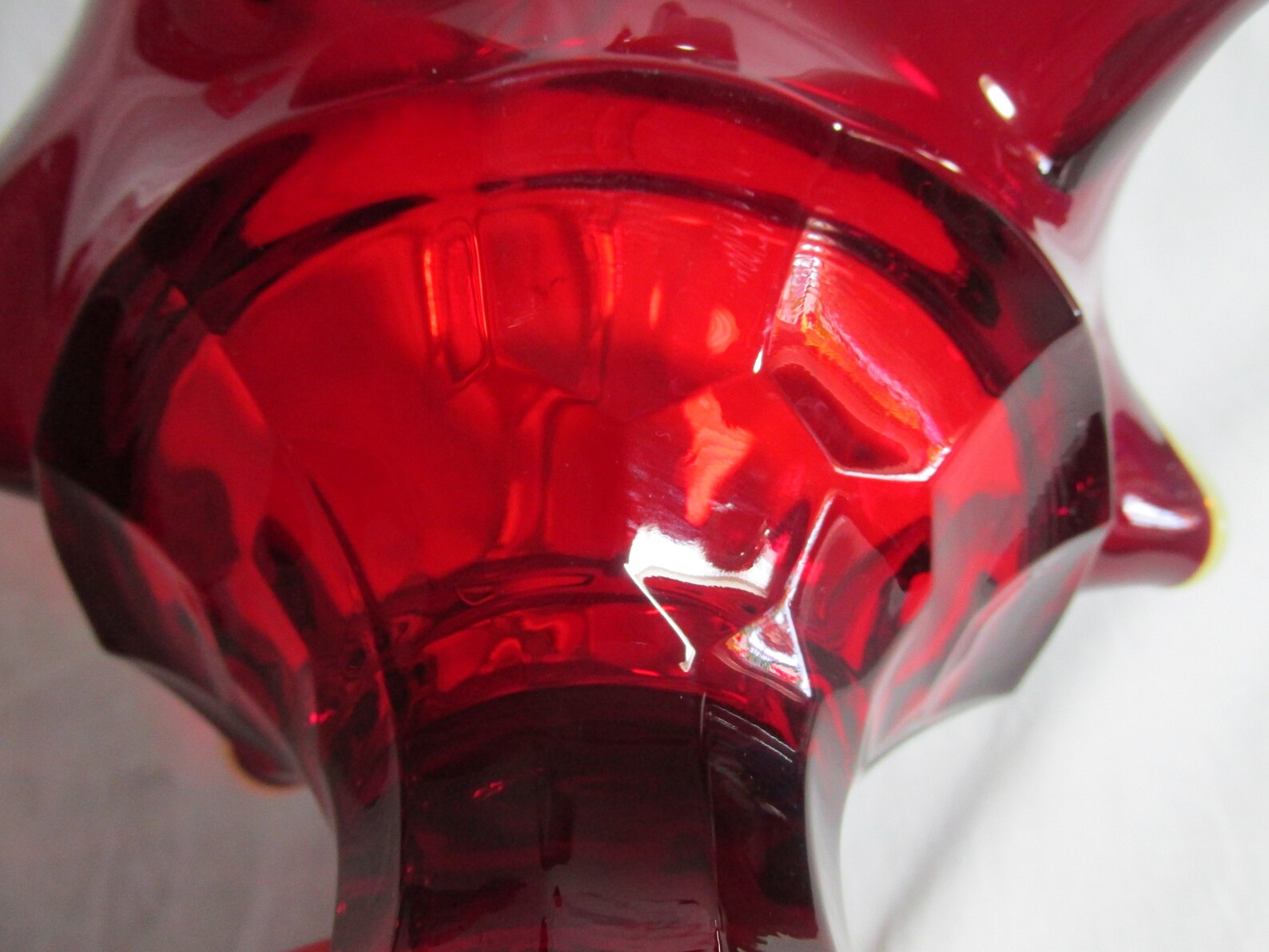 Viking Glass Georgian Ruby Red Basket With Clear Handle as Is - Etsy