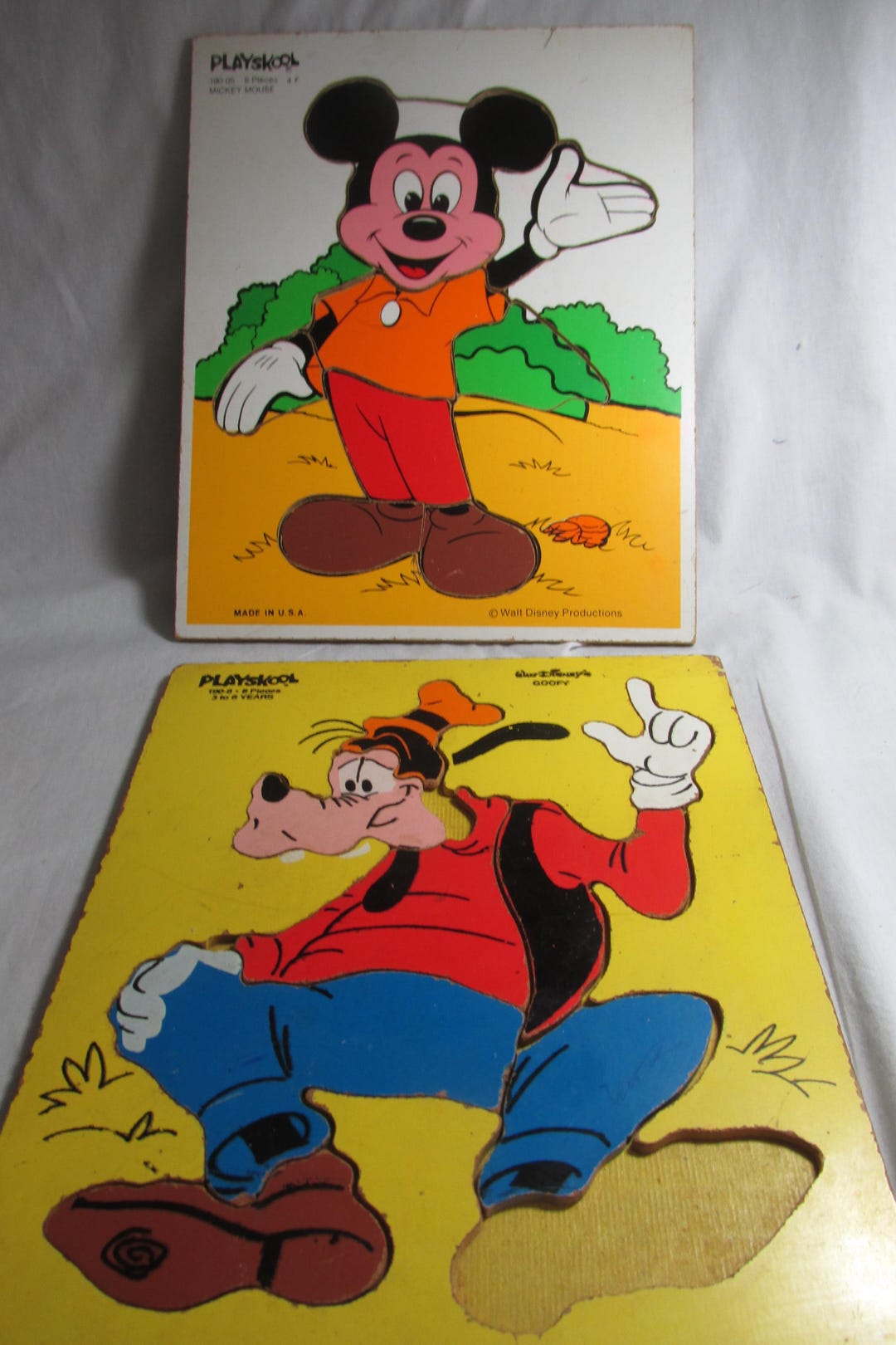 Playskool Disney's Mickey Mouse and Goofy Wooden Puzzle for Toddlers ...