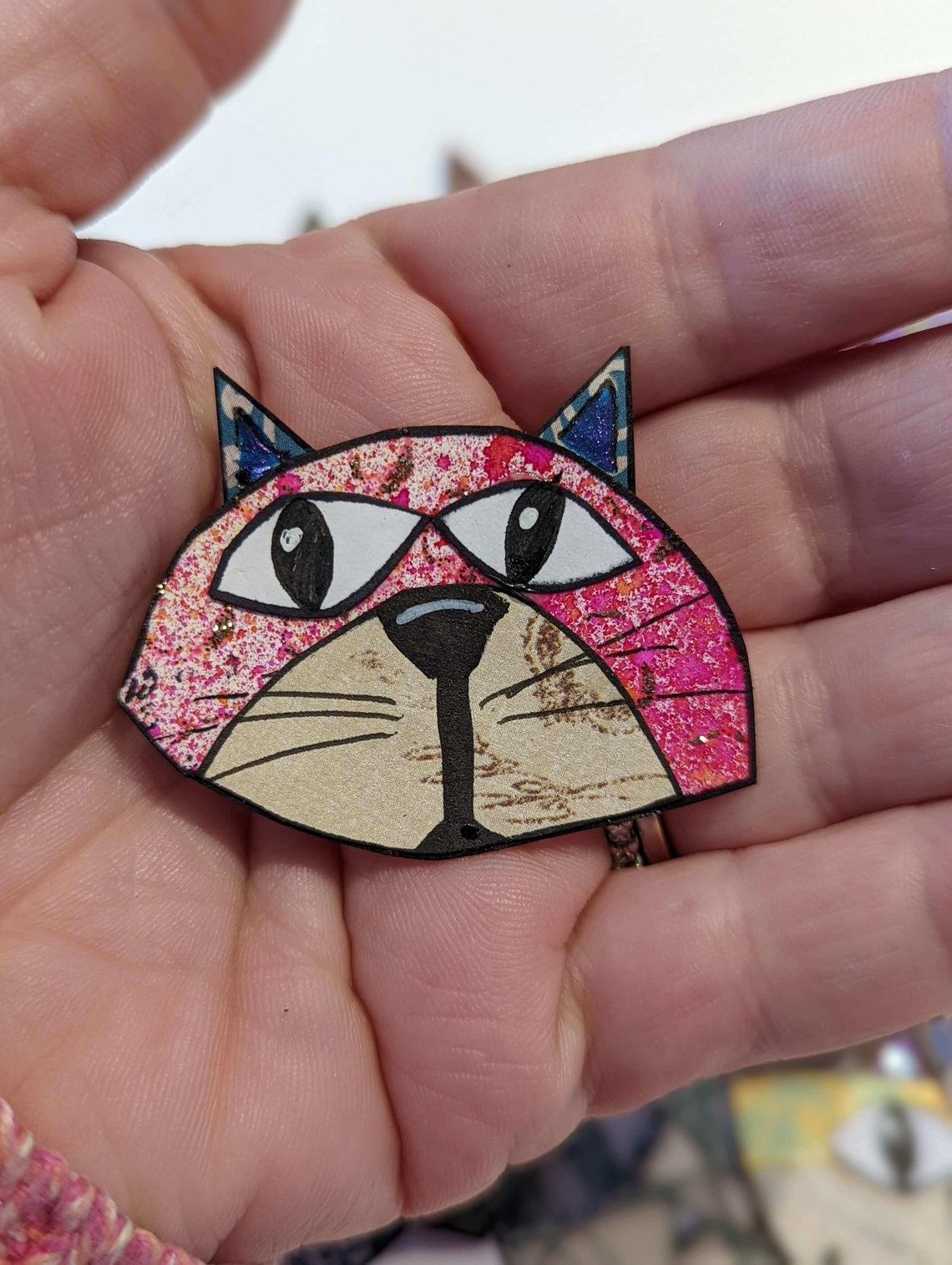 Handmade Paper Kitty Cat Embellishments for Card Making, Art Projects ...