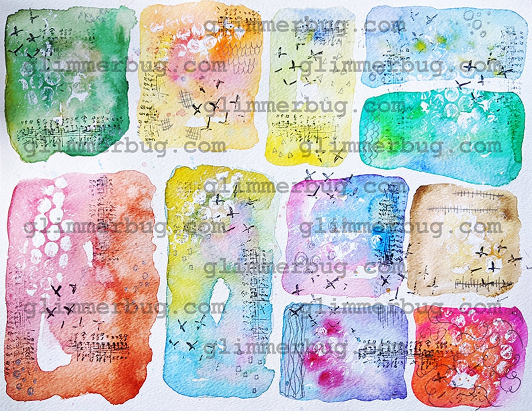 Digital Download: Watercolor Blocks for Art Journals, Card Making ...