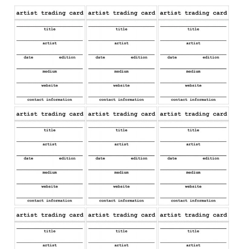 Digital Download: Artist Trading Card (ATC) Printable Background - Etsy