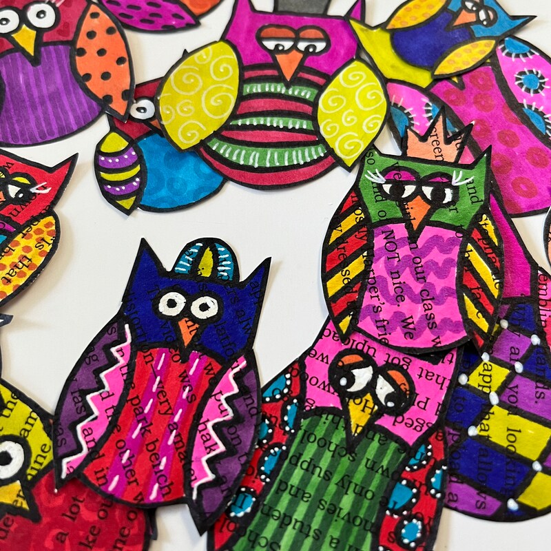 Mixed Media Owl - Etsy