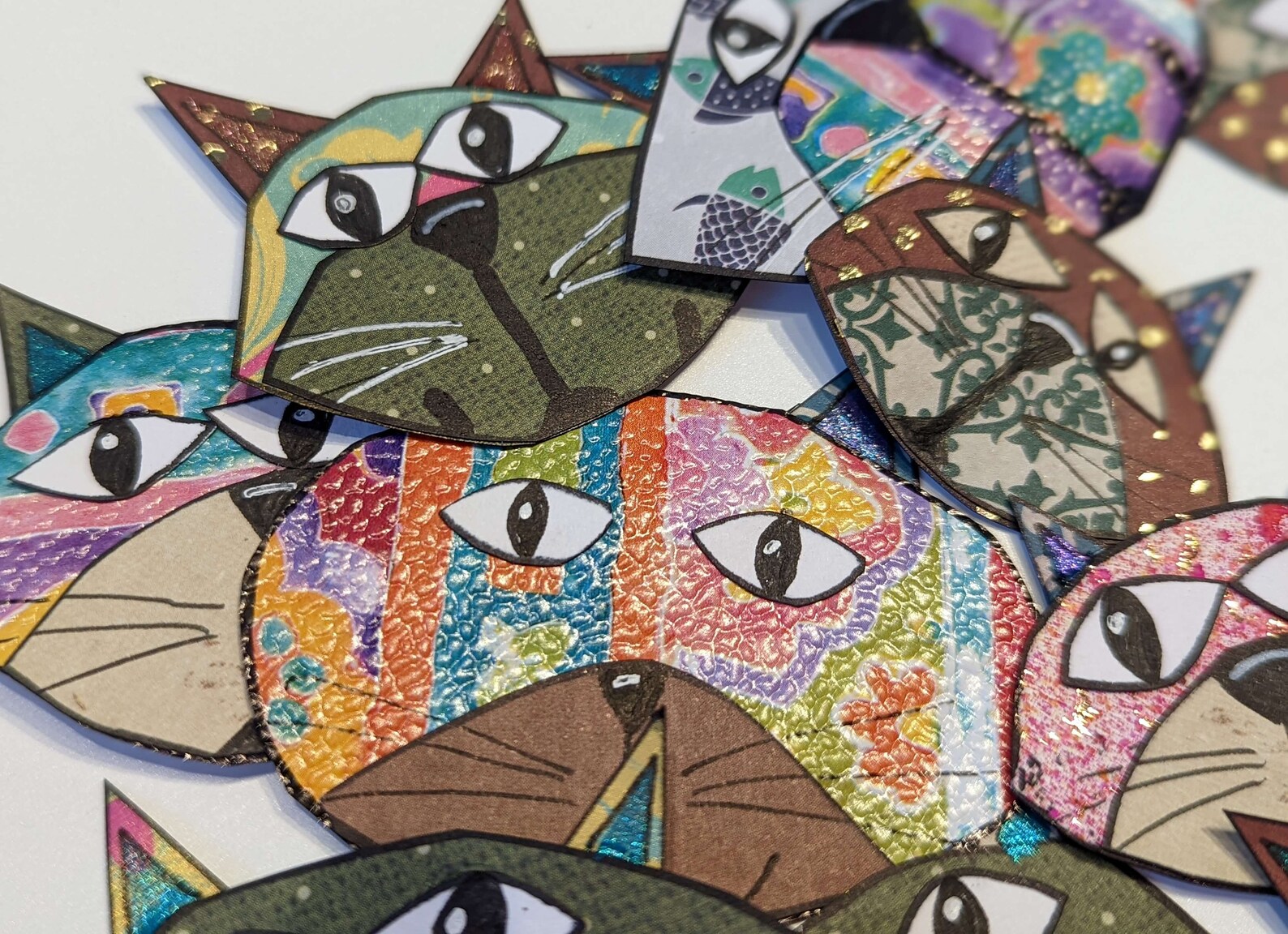 Handmade Paper Kitty Cat Embellishments for Card Making, Art Projects ...