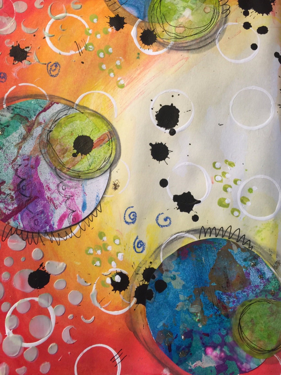 Mixed Media Digital Background With Bright Colors in High Resolution ...