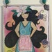 Whimsical Mixed Media 5" X 7" Hanging Sign Pretty Paper Girl With ...