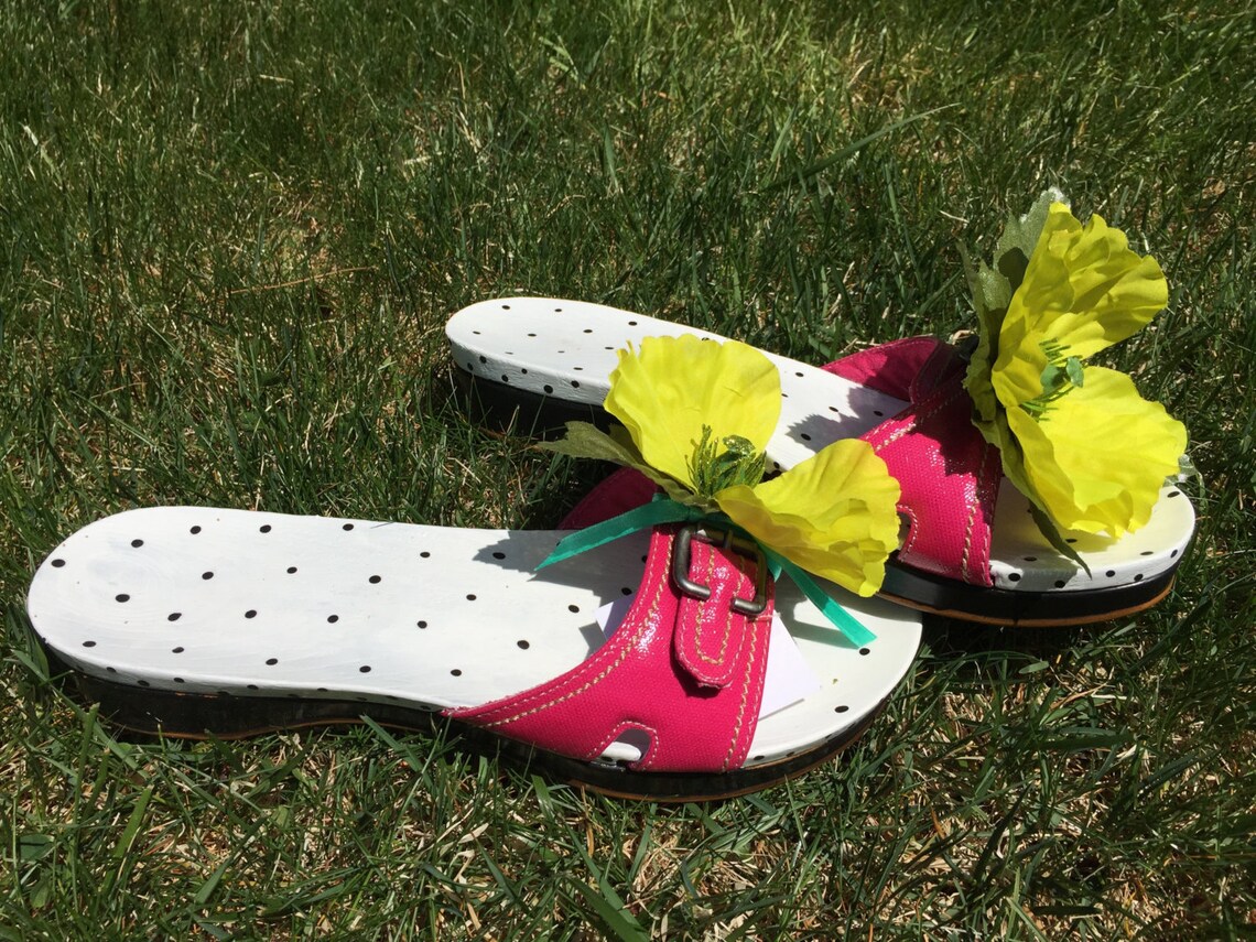 Dr. Scholl's Exercise Sandal (size 10) Hand Painted. Pink Adjustable ...