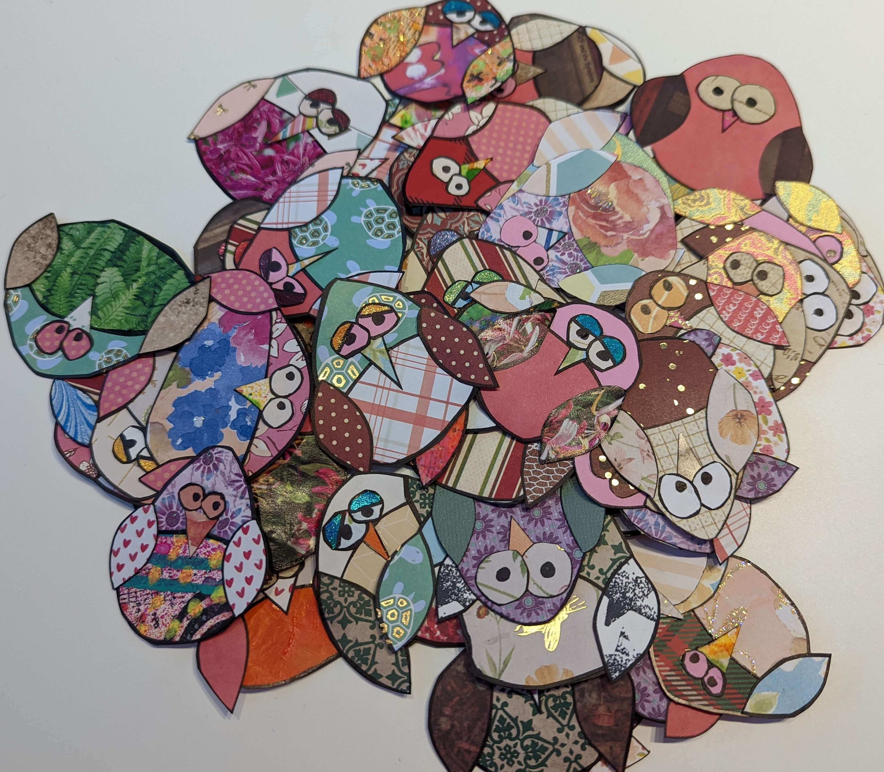 Handmade Paper Owls Embellishments for Card Making, Art Projects, Mixed ...