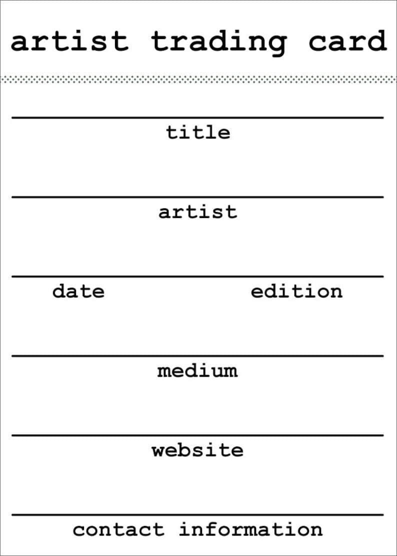 Digital Download: Artist Trading Card (ATC) Printable Background - Etsy