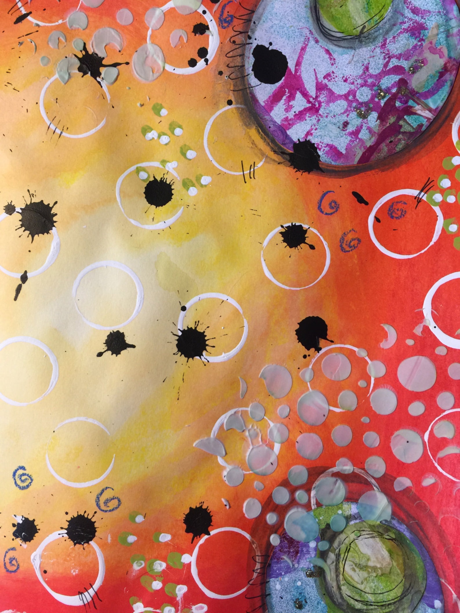 Mixed Media Digital Background With Bright Colors in High Resolution ...