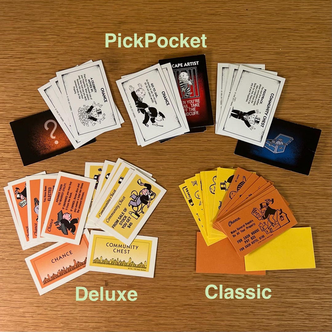 Monopoly Packs: Chance and Community Cards From Various Game Versions ...