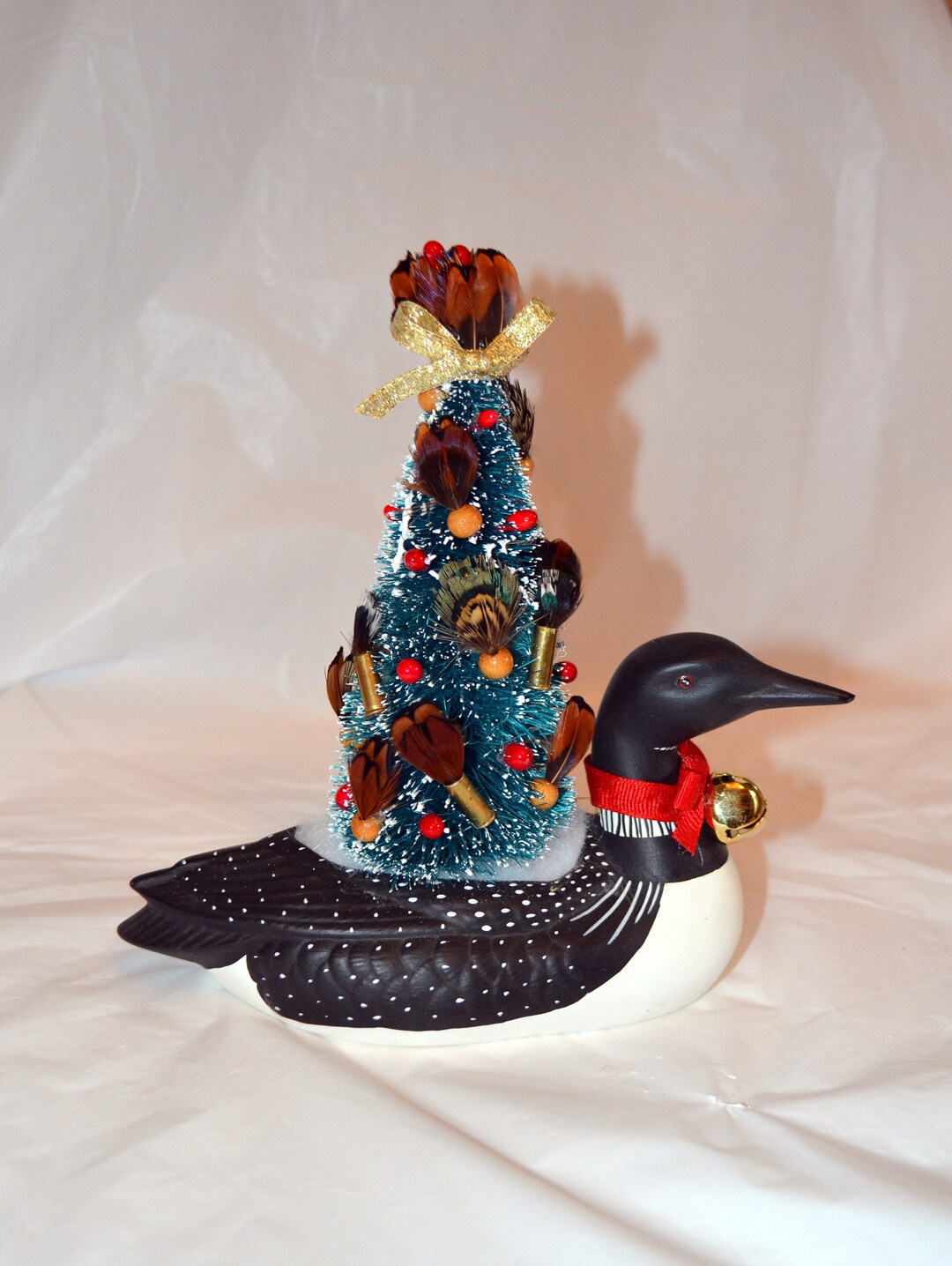 Loon Container With Sisal Tree and Real Pheasant Feathers in Spent Gun ...