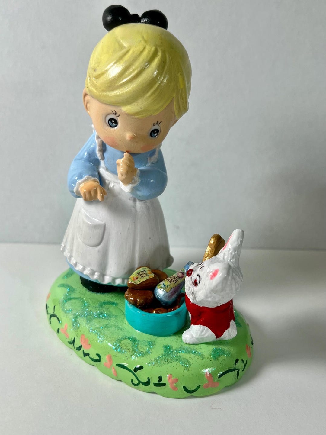 Alice and the White Rabbit: Altered Precious Moments Figurine - Etsy