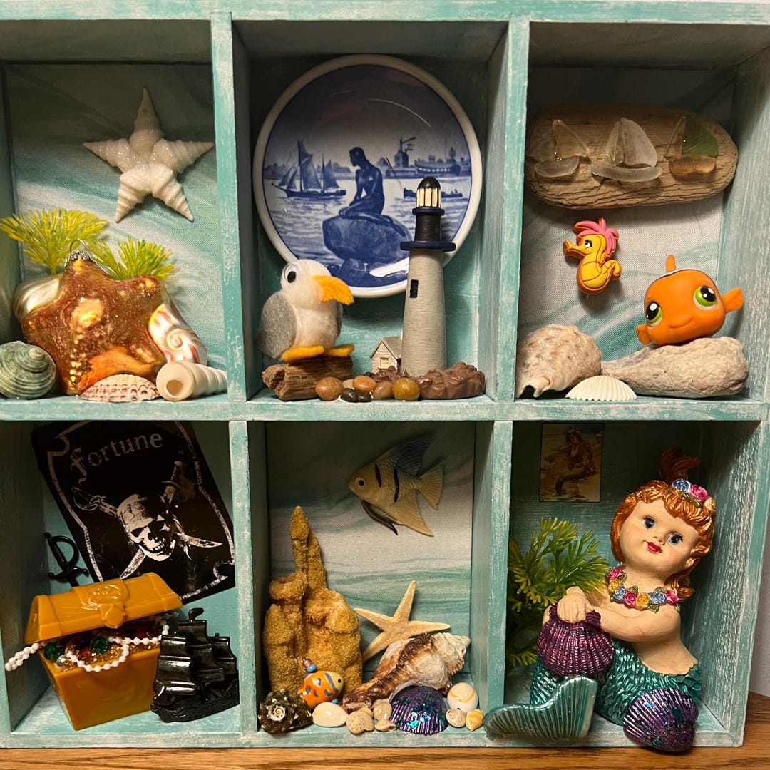 Fantasy Sea Box With Mermaid and Pirate Cubbies/assemblage/shadow Box ...