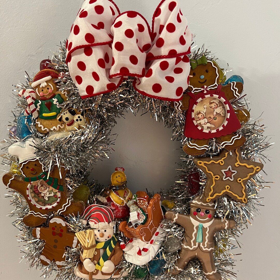 So Sweet Gingerbread/gumdrops/kitchen/tinsel/wreath/assemblage - Etsy