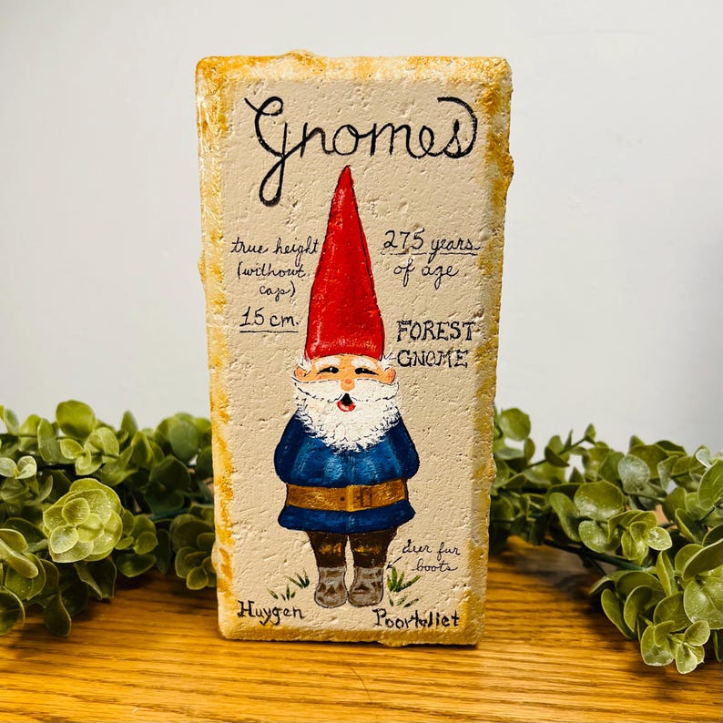 Gnomes/ Garden Art/book Brick/ Handpainted Brick/ Bookend - Etsy