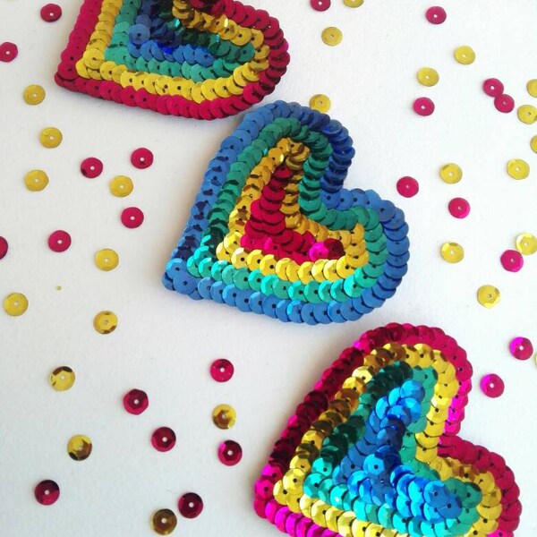Sequin Heart - Etsy
