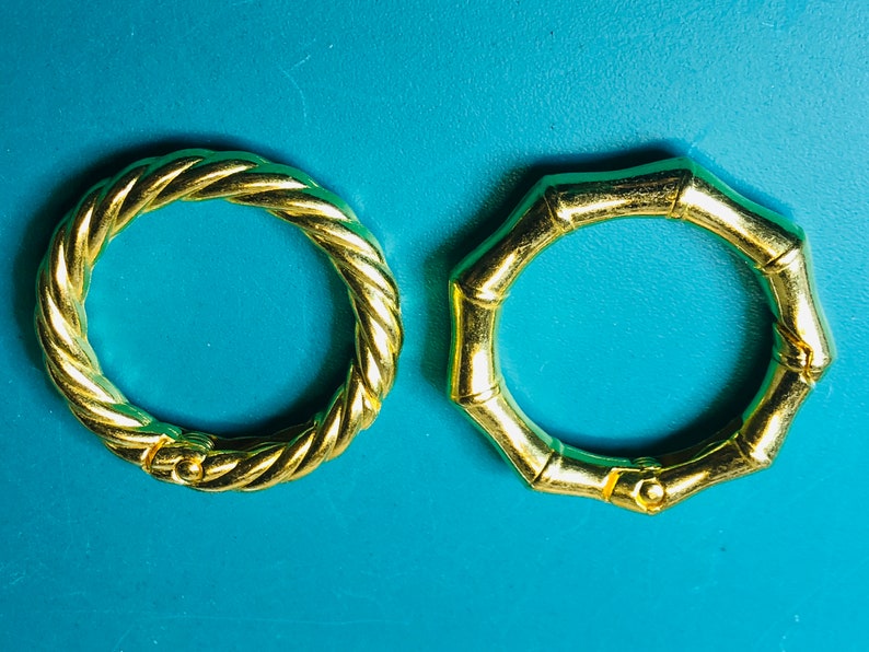 Heavy Duty Gold Spring Ring Connector, Gate Clasps, Twisted or Bamboo ...