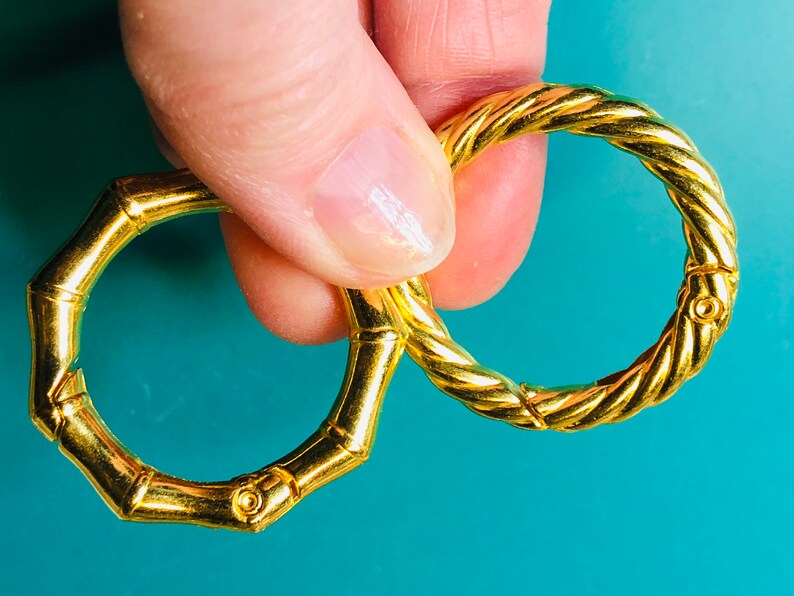 Heavy Duty Gold Spring Ring Connector, Gate Clasps, Twisted or Bamboo ...