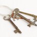Vintage Set of Skeleton Keys on Ribbon, Skeleton Key Lot With Four ...