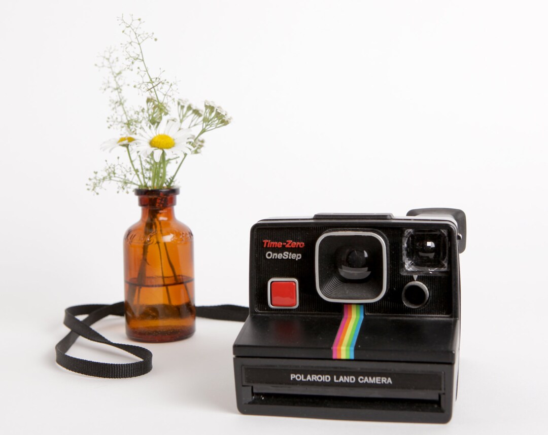 Vintage Rainbow Polaroid SX-70 Time Zero Land Camera, Instant Black ...
