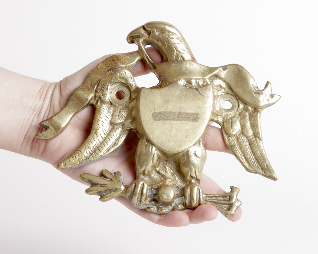 Vintage Large Brass Eagle Door Plaque - Etsy