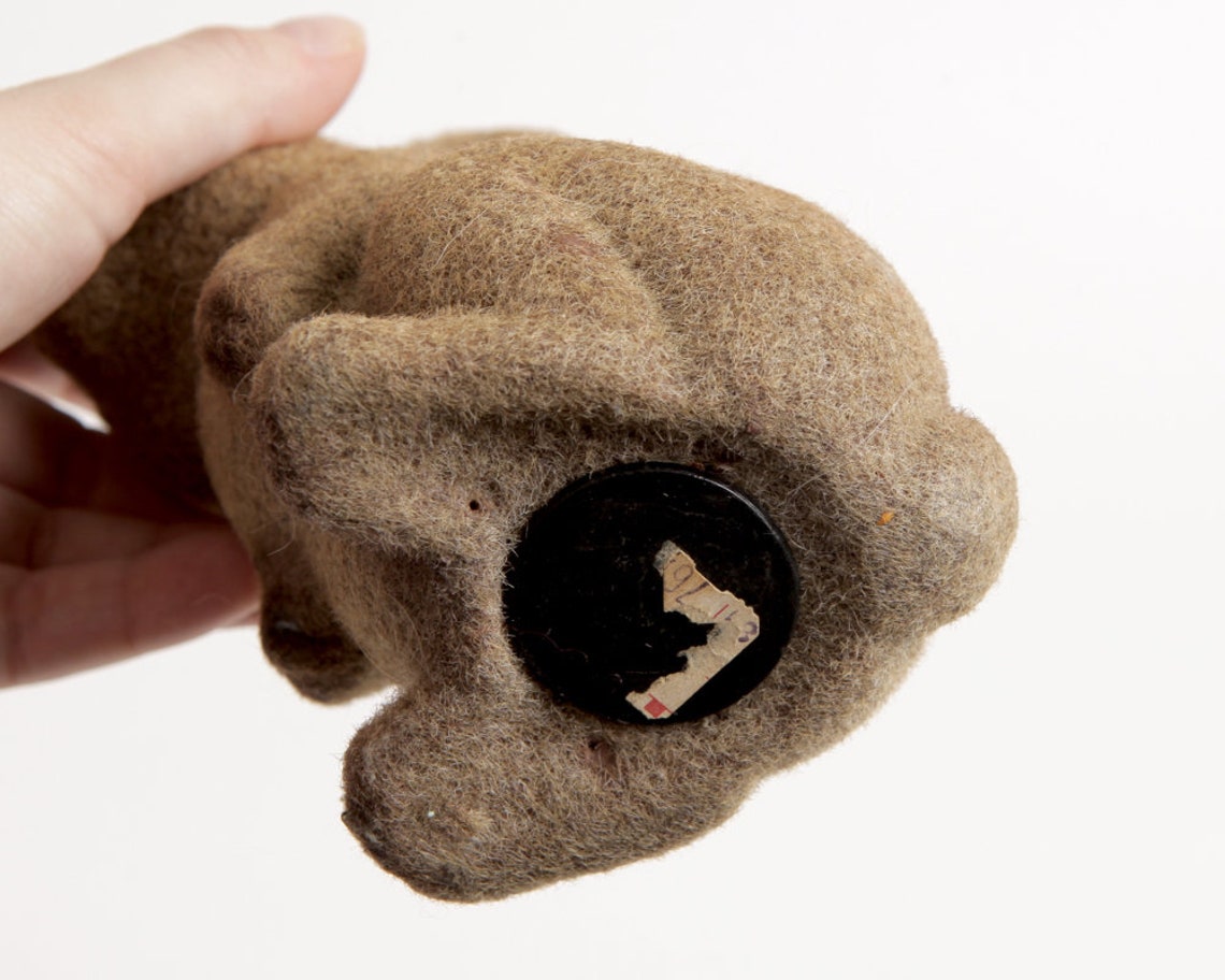Vintage Flocked Rabbit Coin Bank, Fuzzy Brown Bunny Bank - Etsy