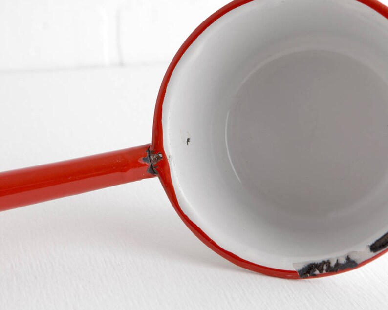 Vintage Large Red and White Enamel Ladle Granite Ware Scoop - Etsy