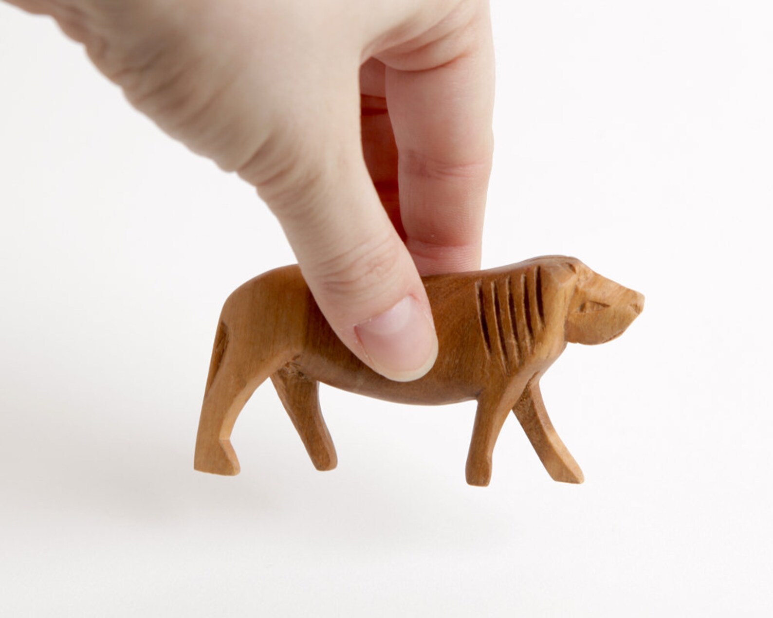 Vintage Hand Carved Lion Figurine Small Wood Lion - Etsy