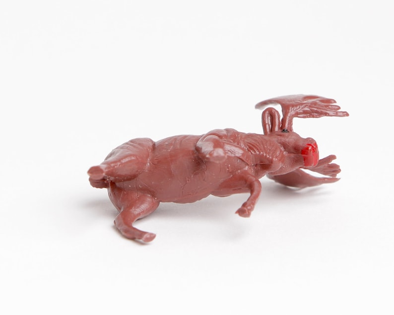 Vintage Miniature Moose Figurine With Hand Painted Red Nose - Etsy