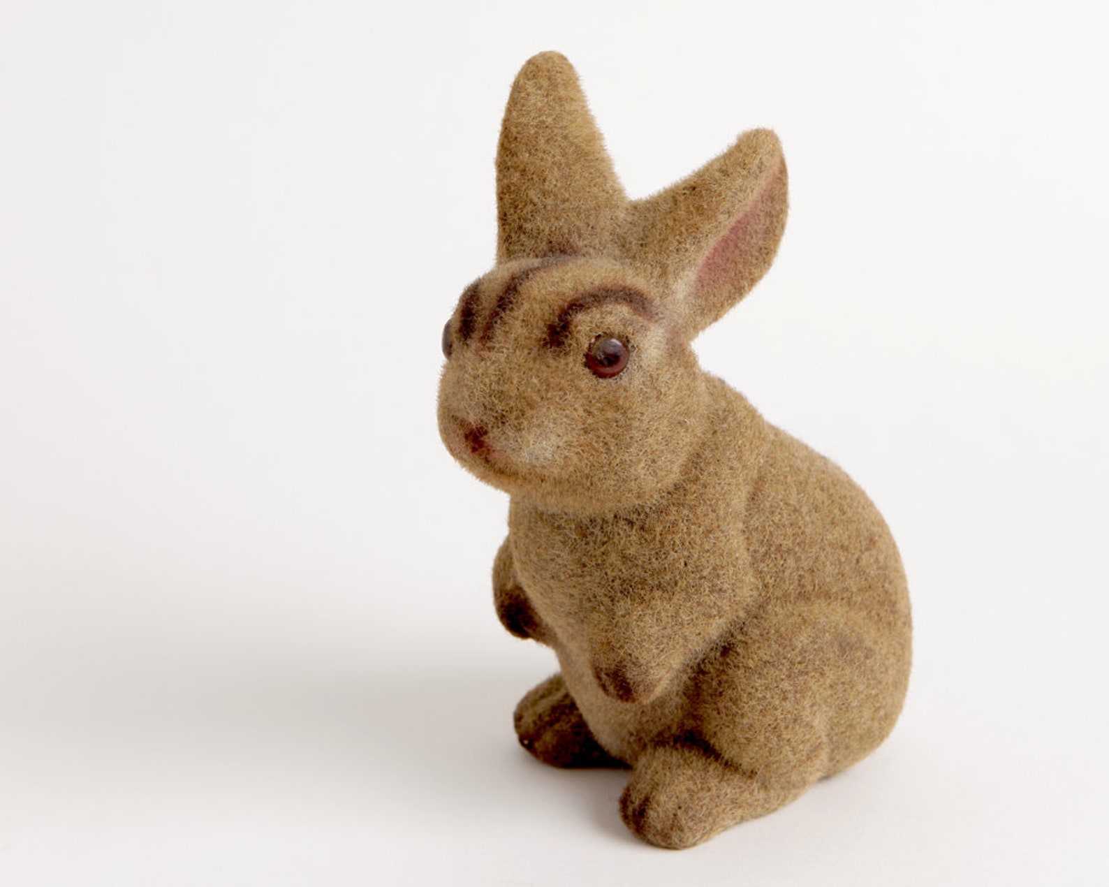 Vintage Flocked Rabbit Coin Bank Fuzzy Brown Bunny Bank - Etsy