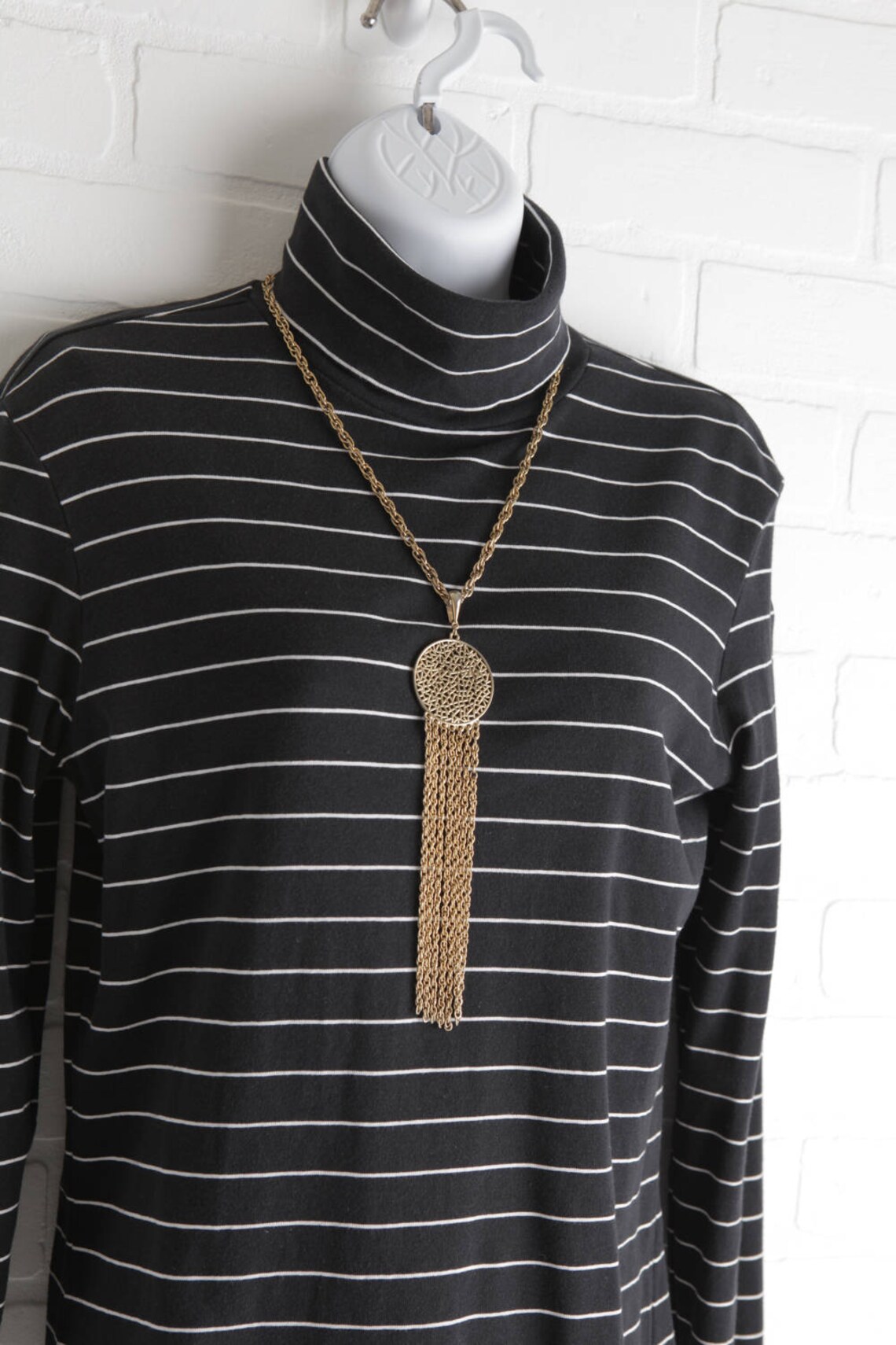 Vintage 1960s Round Gold Medallion Necklace With Hanging Chains - Etsy