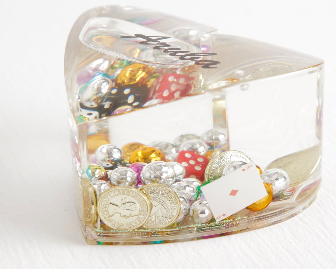 Vintage Acrylic Heart Paperweight with Floating Glitter and | Etsy