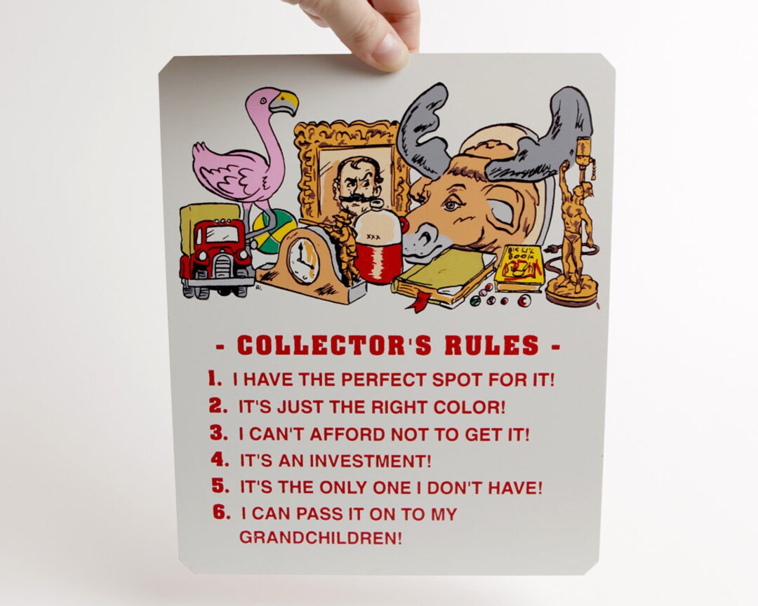 Vintage Collectors Sign, Granny Chic Style Novelty Saying Collector's ...
