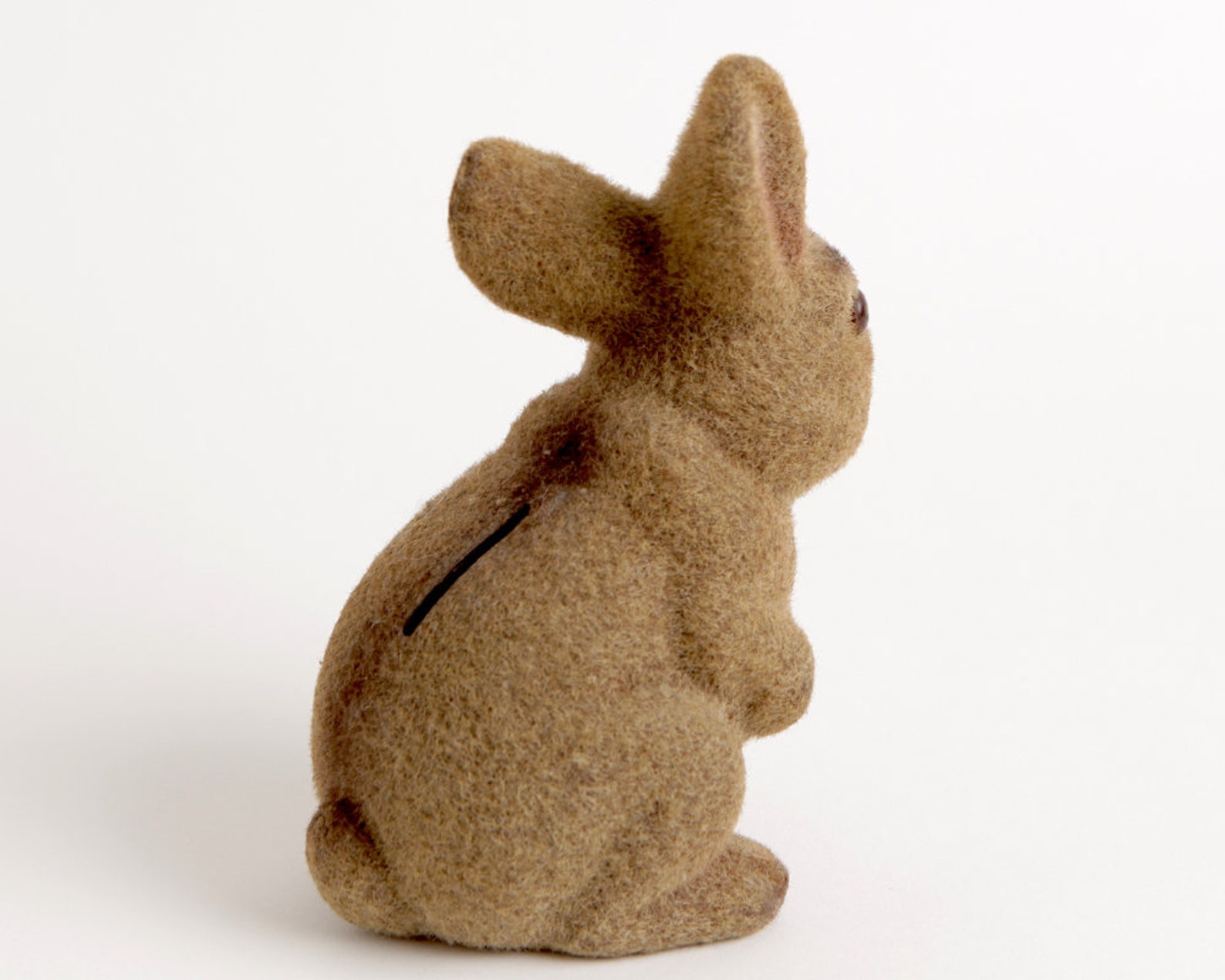 Vintage Flocked Rabbit Coin Bank, Fuzzy Brown Bunny Bank - Etsy