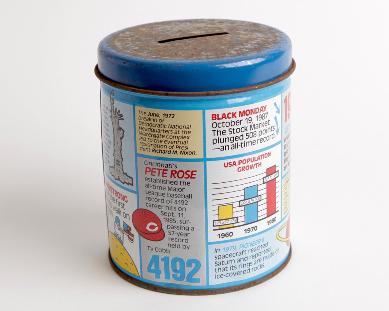 Vintage 1980s United States Facts Metal Coin Bank with Elvis | Etsy